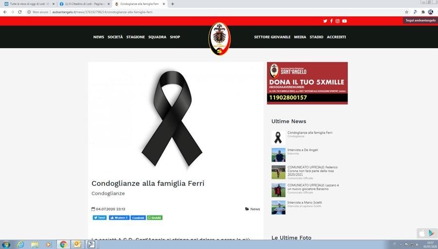 Sant’Angelo piange il 55enne Davide Ferri - Cronaca