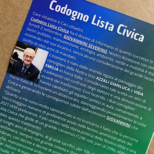 Codogno: Giovannini va all’attacco, clima sempre più teso nel centrodestra